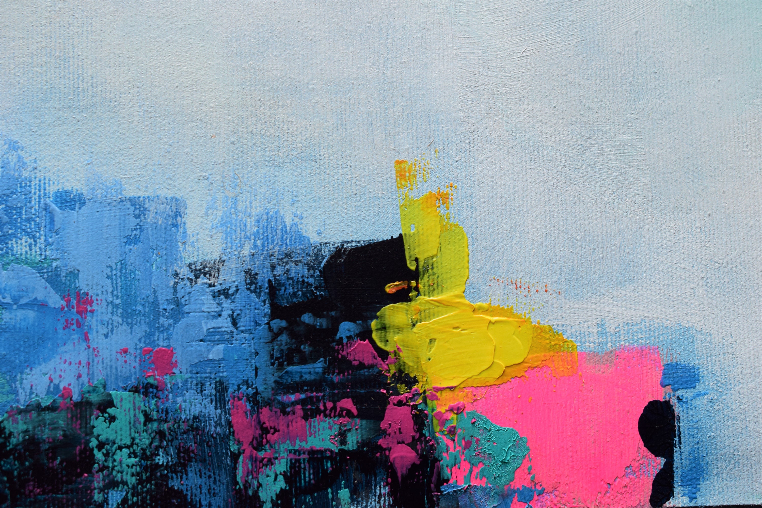 Blue and Pink Abstract Painting-colorful Wall Art-pink | Etsy