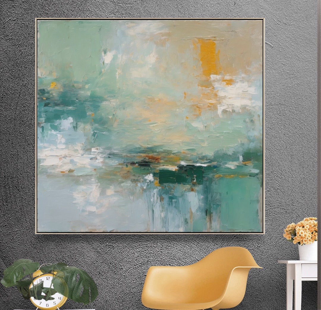 Original Green Abstract Painting modern Canvas Painting handmade Green ...