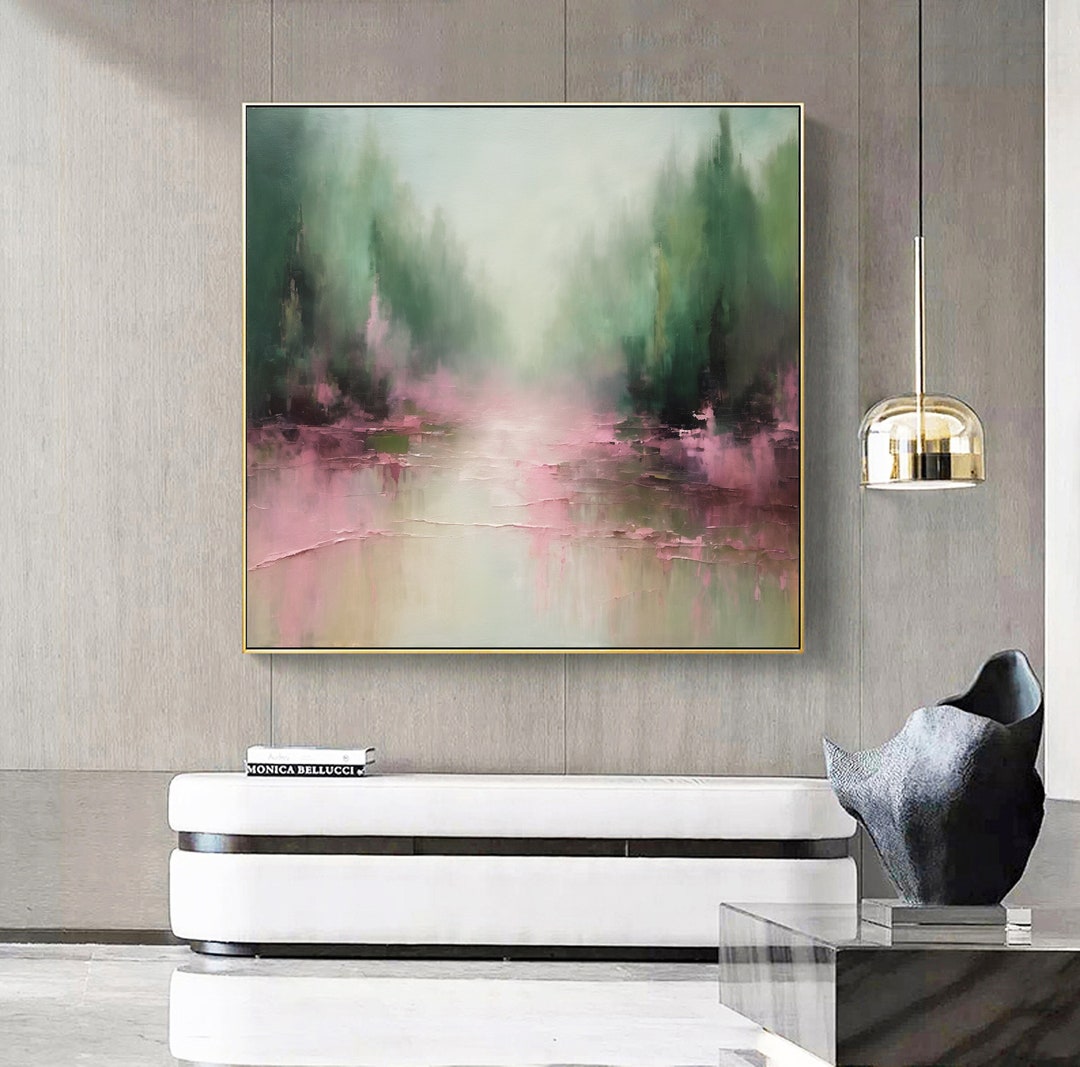Lake Abstract Landscape-tree Painting-oversized Art-modern ...