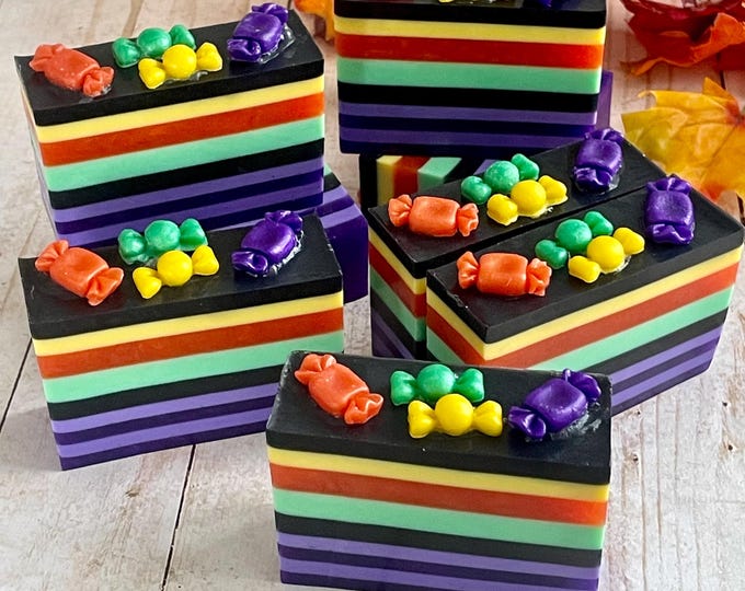 Trick or Treat Handcrafted Soap, Glycerin Soap, Halloween Soap Bar ...