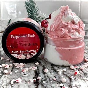 Peppermint Bark Body Butter, Whipped Shea Butter, Christmas Lotion ...