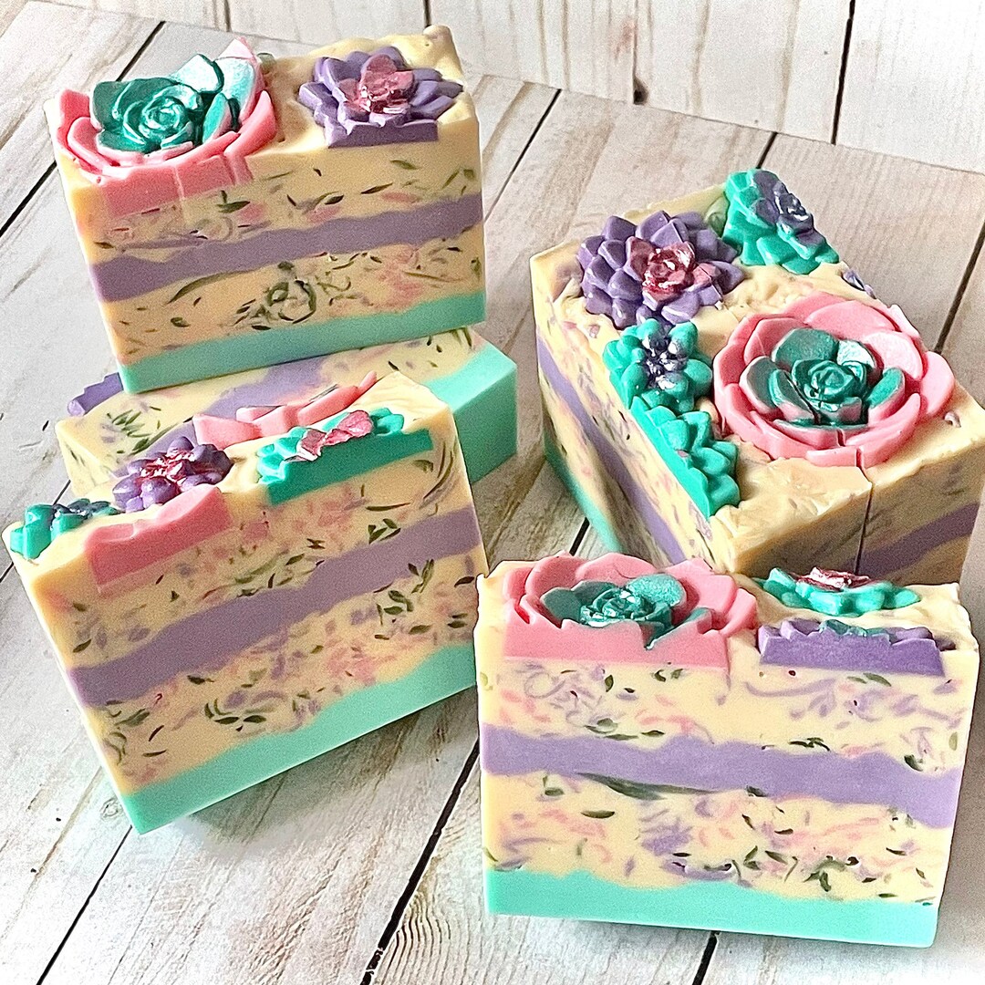 Baja Bloom Handcrafted Soap, Glycerin Soap Bar, Spring Soap, Succulent ...