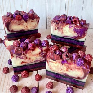 Black Raspberry Vanilla Handcrafted Soap, Soap Bar, Fancy Soap, Artisan ...