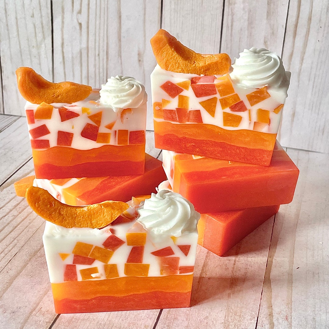 Peaches and Cream Handcrafted Soap, Soap Bar, Dessert Soap, Glycerin ...