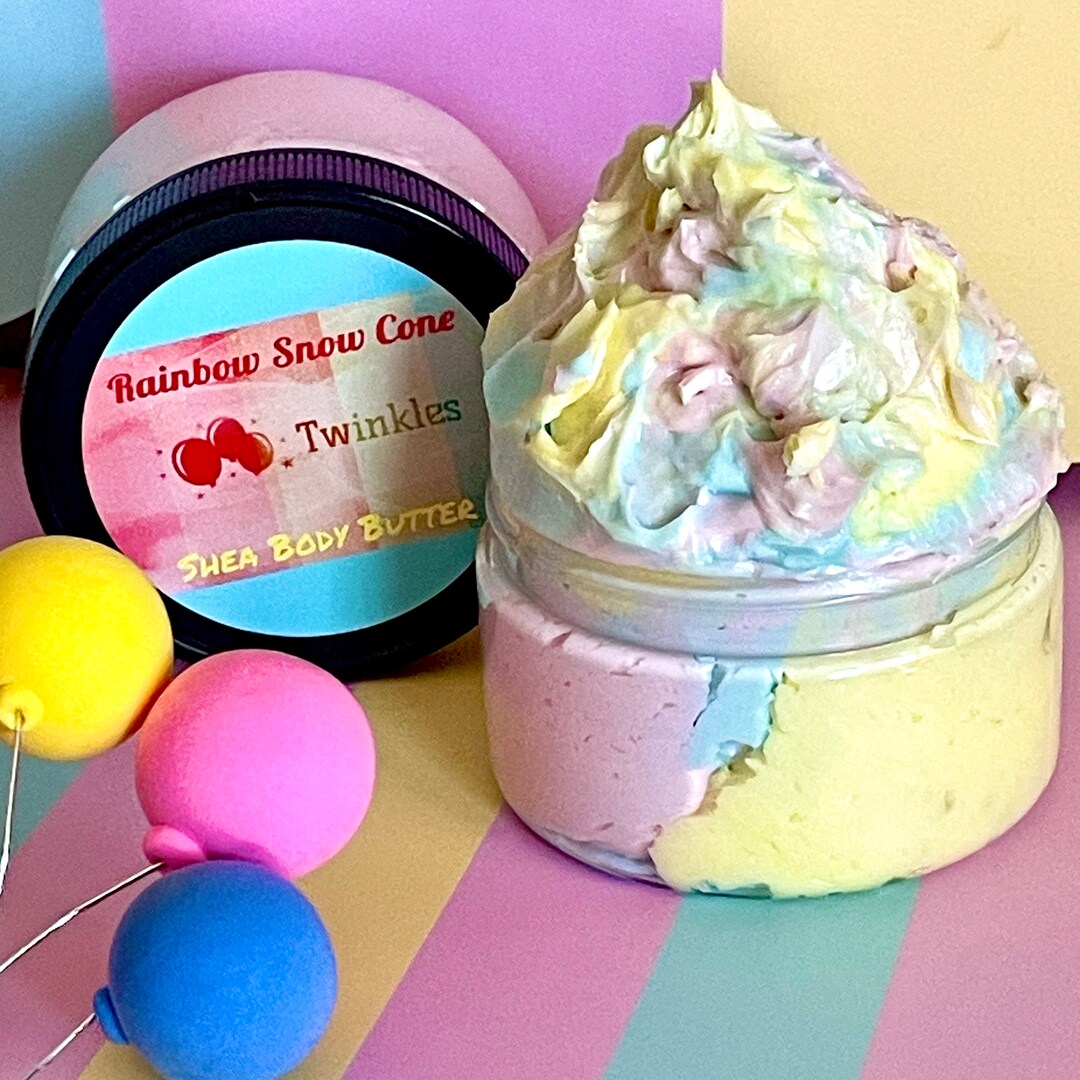 Rainbow Snow Cone Shea Body Butter: Fruity Scent, Hydrating Skin Cream ...