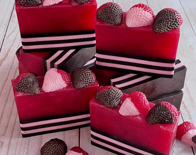 Chocolate Covered Strawberries Handcrafted Soap, Soap Bar, Dessert Soap ...
