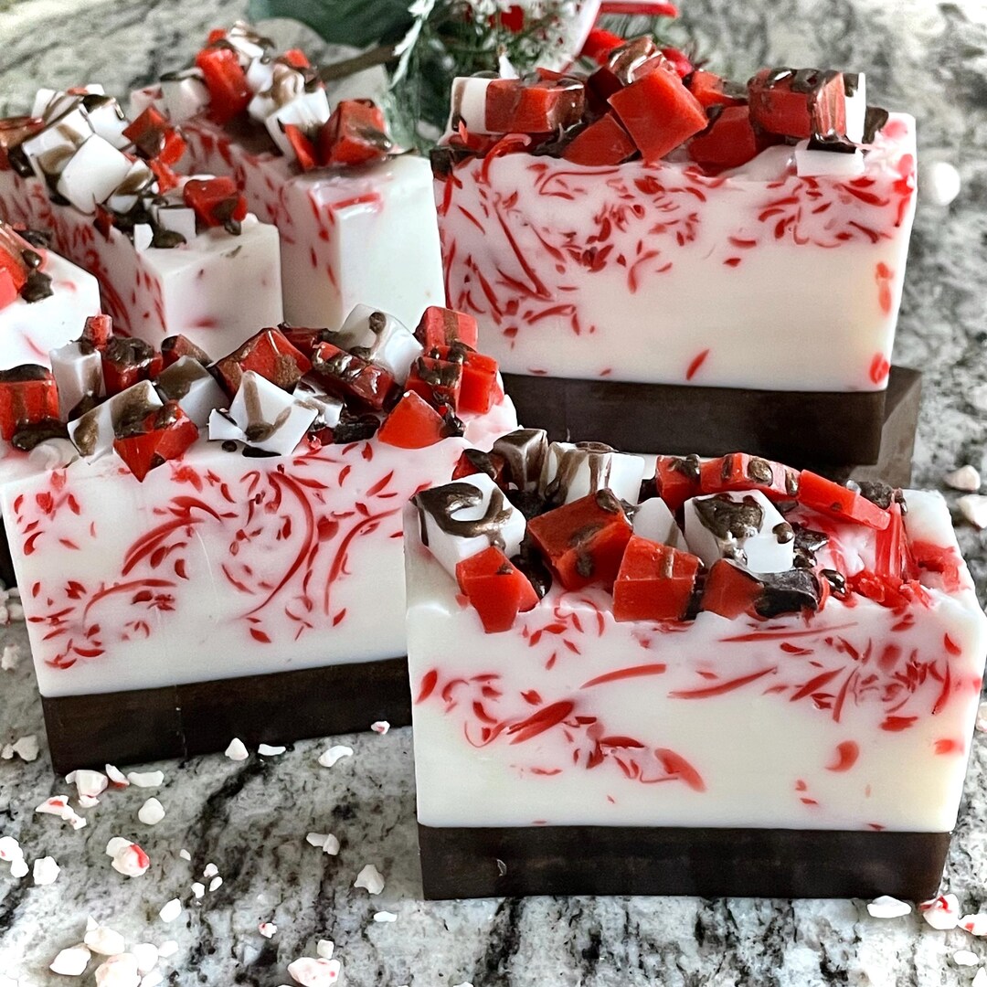 Peppermint Bark Handcrafted Soap, Soap Bar, Christmas Soap, Stocking ...