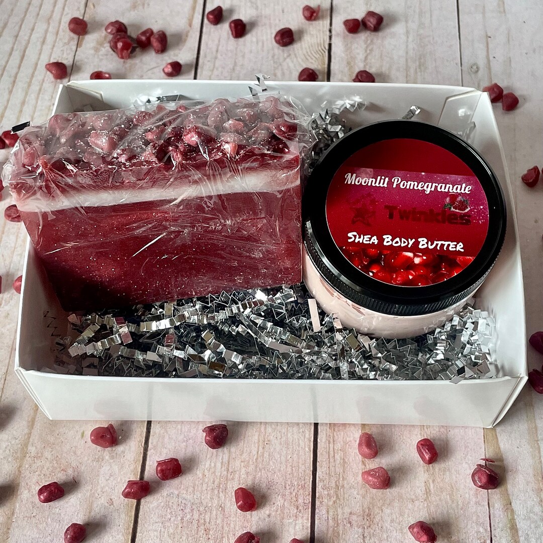 Moonlit Pomegranate Gift Box, Bath and Body Gift, Soap and Body Butter ...