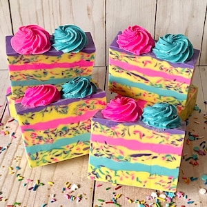 Birthday Cake Soap, Buttercream Frosting and Yellow Cake Scent, Artisan ...