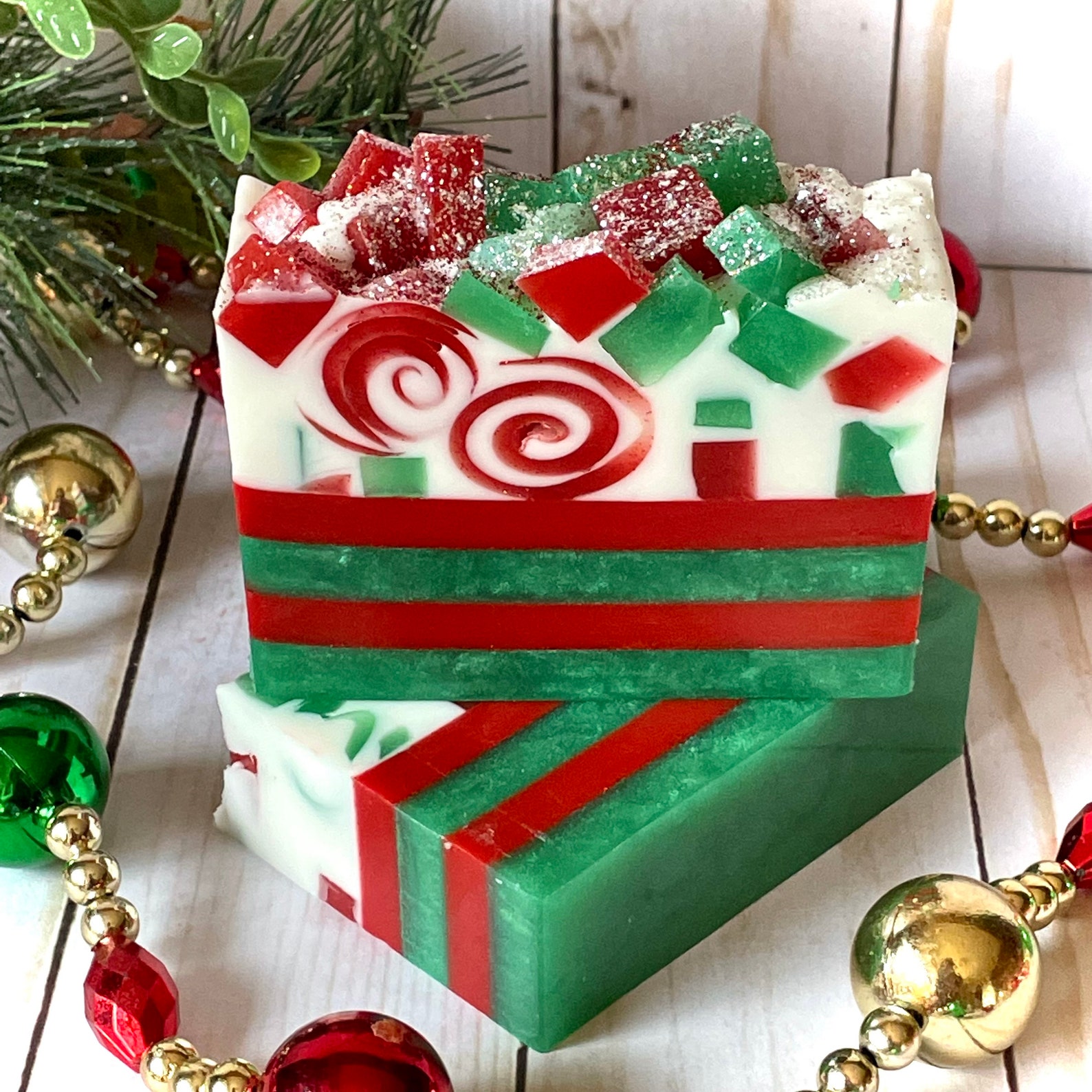 Holly Jolly Handcrafted Soap, Christmas Soap, Holiday Fragrance ...