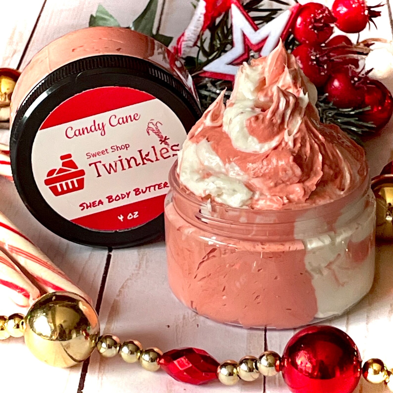 Candy Cane Body Butter Whipped Shea Butter Christmas - Etsy