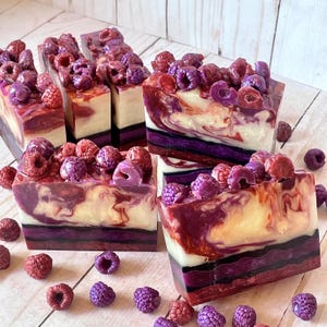 Black Raspberry Vanilla Handcrafted Soap, Soap Bar, Fancy Soap, Artisan ...