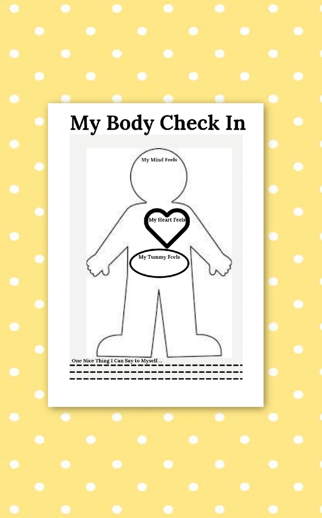 My Body Check-in Social Emotional Learning Worksheet - Etsy