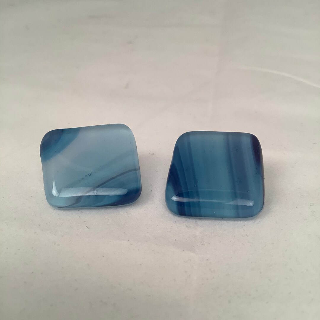 Glass Buttons Set of 2 Fused Glass Fiber and Sewing Accent - Etsy