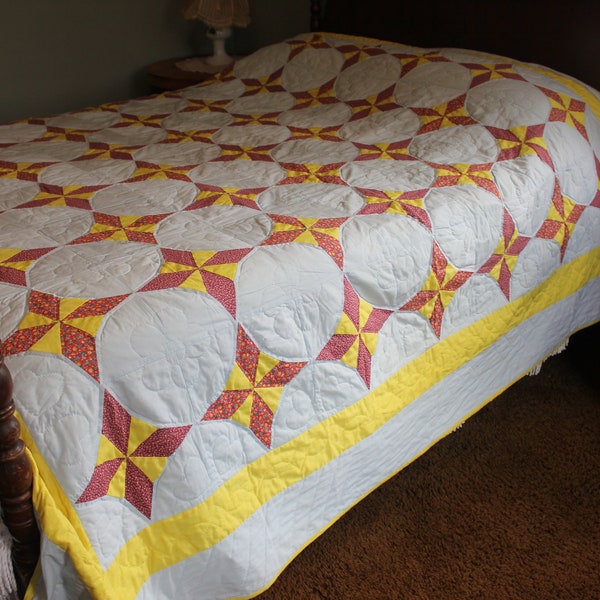 Red and Yellow Quilt - Etsy