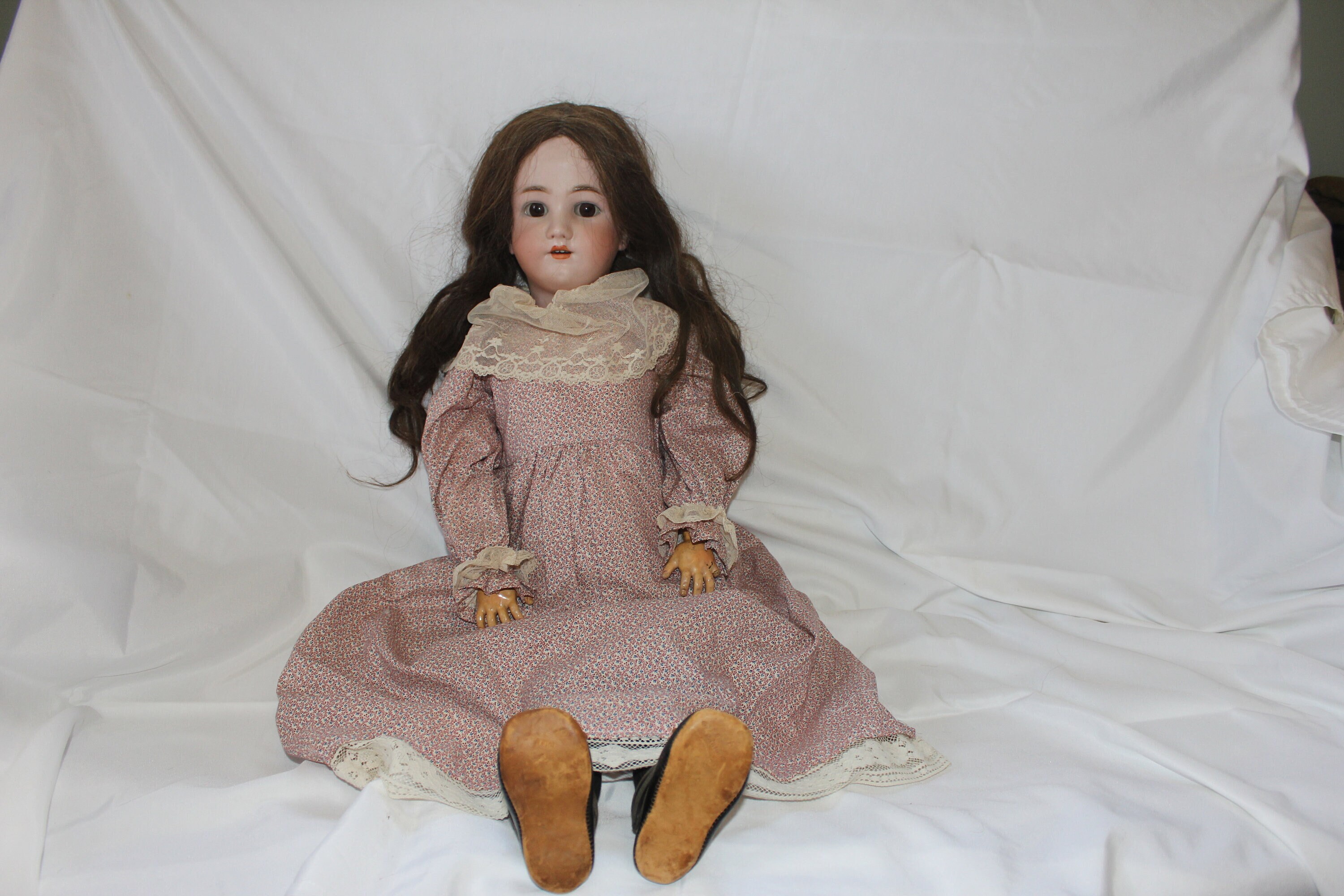 Antique Original Heinrich Handwerck 30 Doll With Dark Hair and Open ...