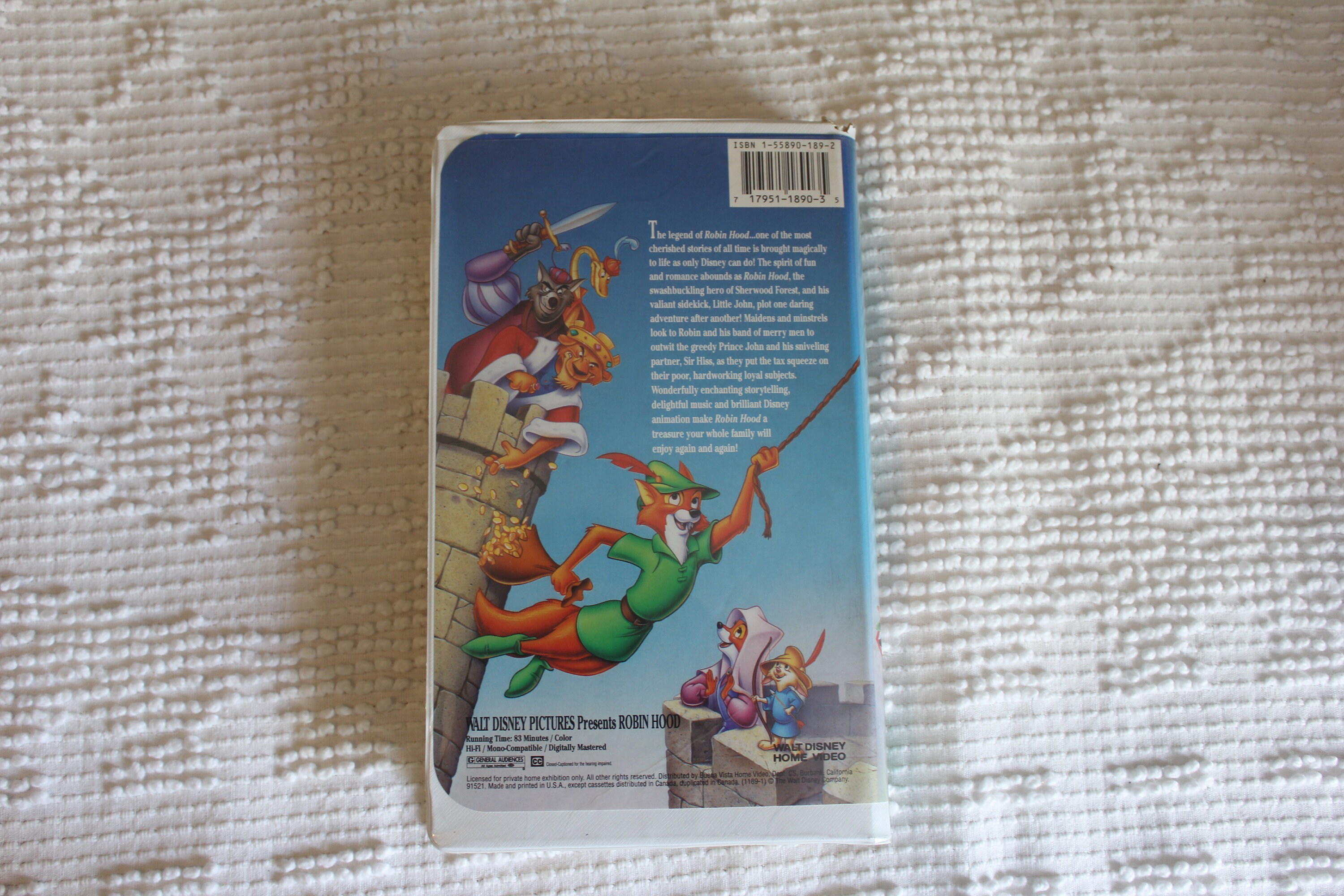 Robin Hood VHS walt Disney Black Diamond Classic 1189 - Etsy