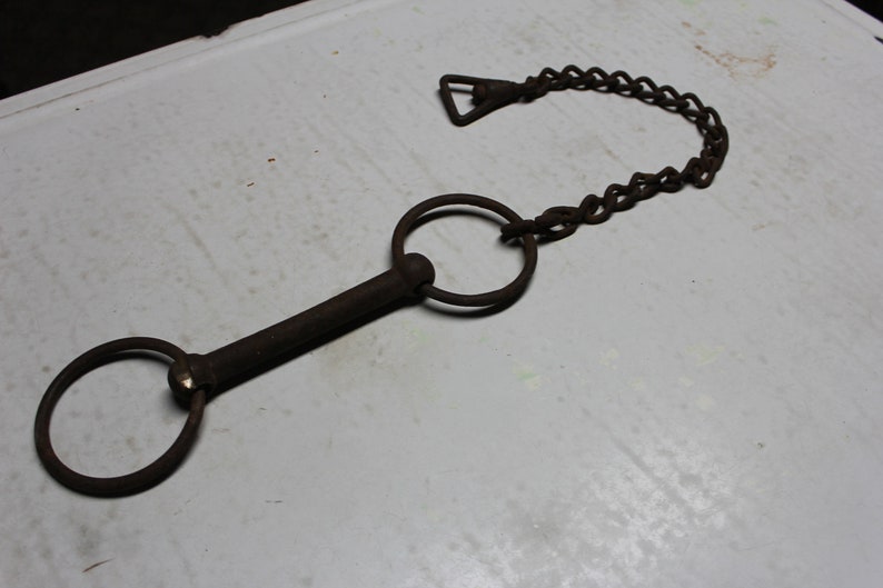 Antique Horse Bridal Metal Bit With Chain - Etsy