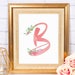 Floral Initial Wall Decor Letter B Watercolor Print Nursery - Etsy