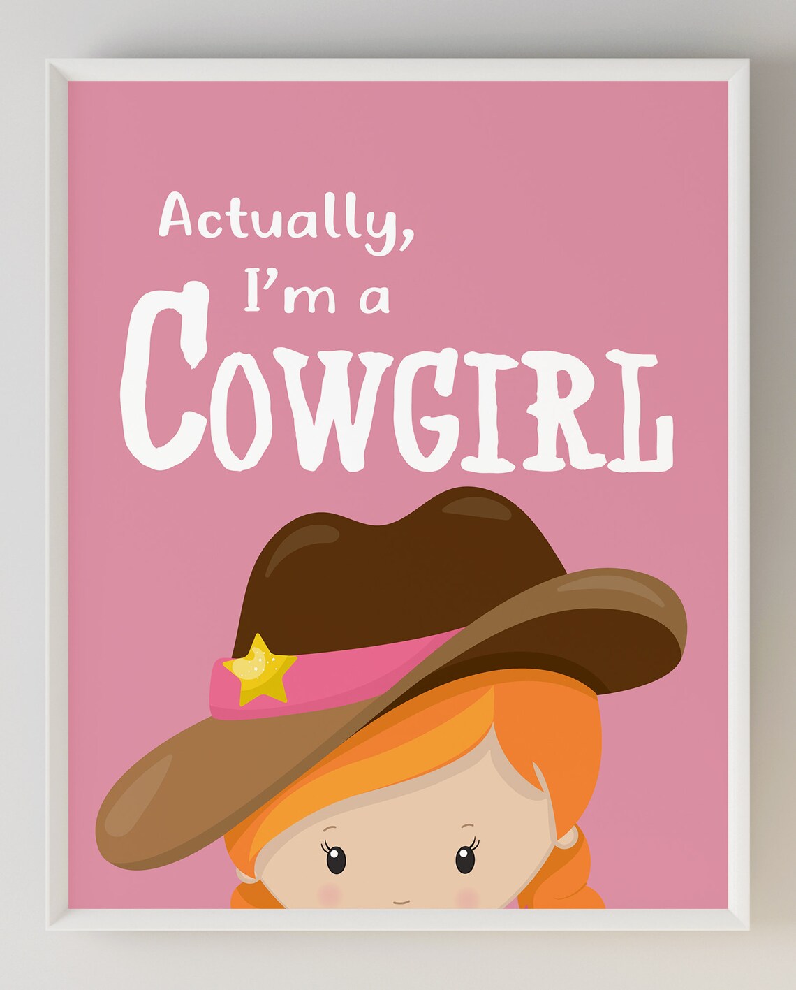 Cowgirl Art Print Nursery Print Printable Poster Pink Wall | Etsy