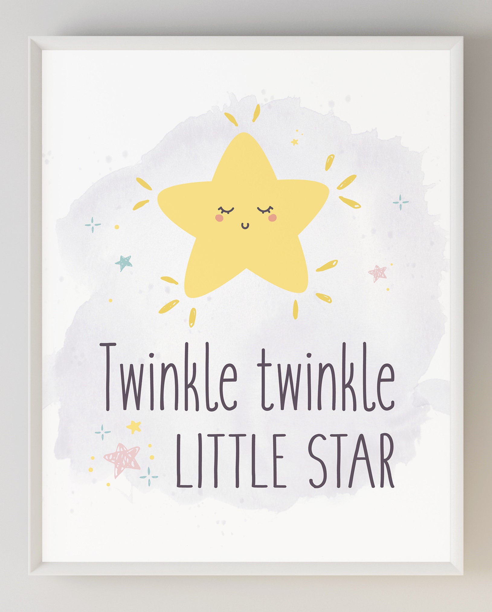 Twinkle Twinkle Little Star Wall Art Set of 3 Moon & Star - Etsy