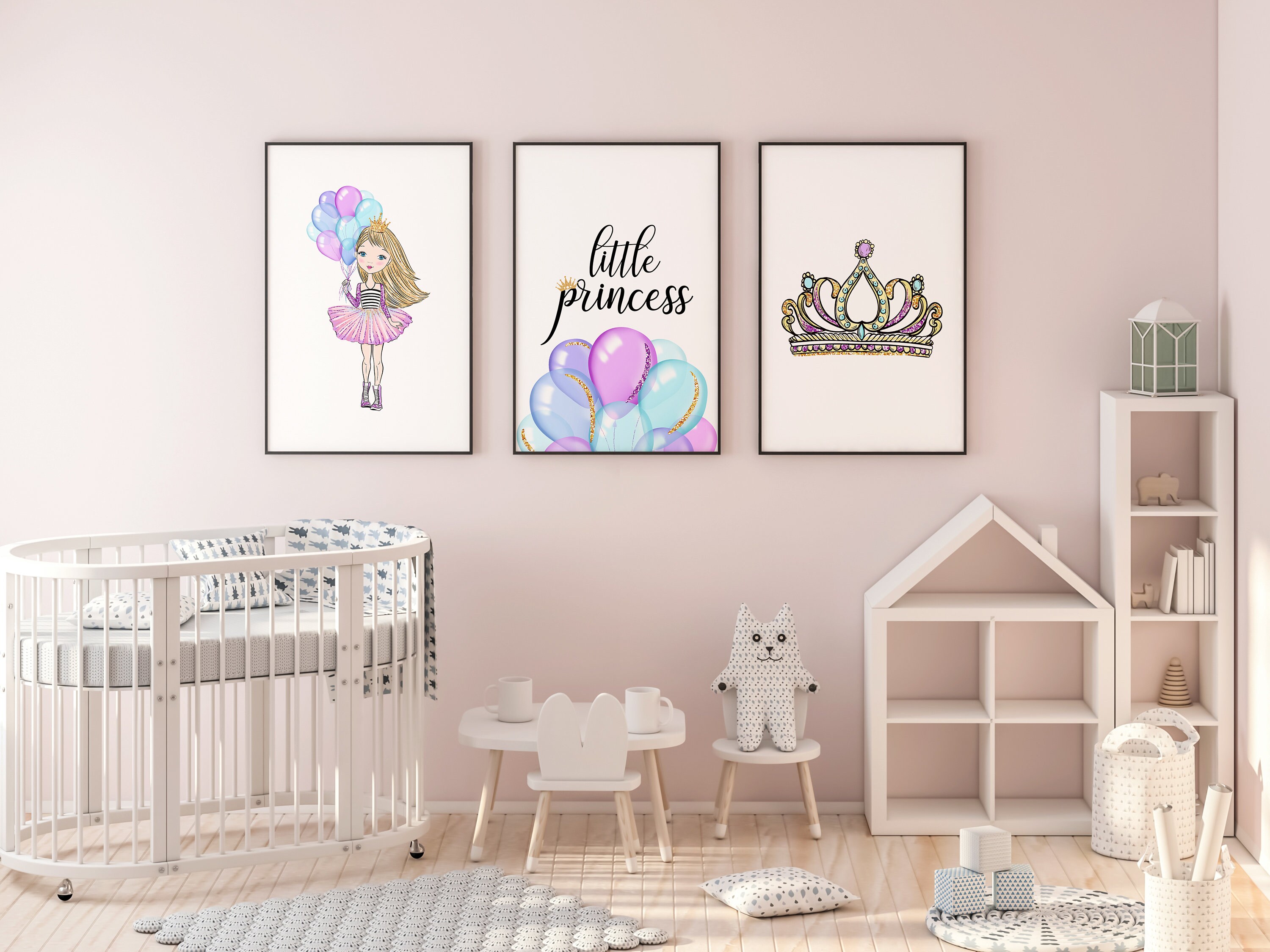 Princess Wall Art Princess Wall Decor Baby Girl Nursery | Etsy