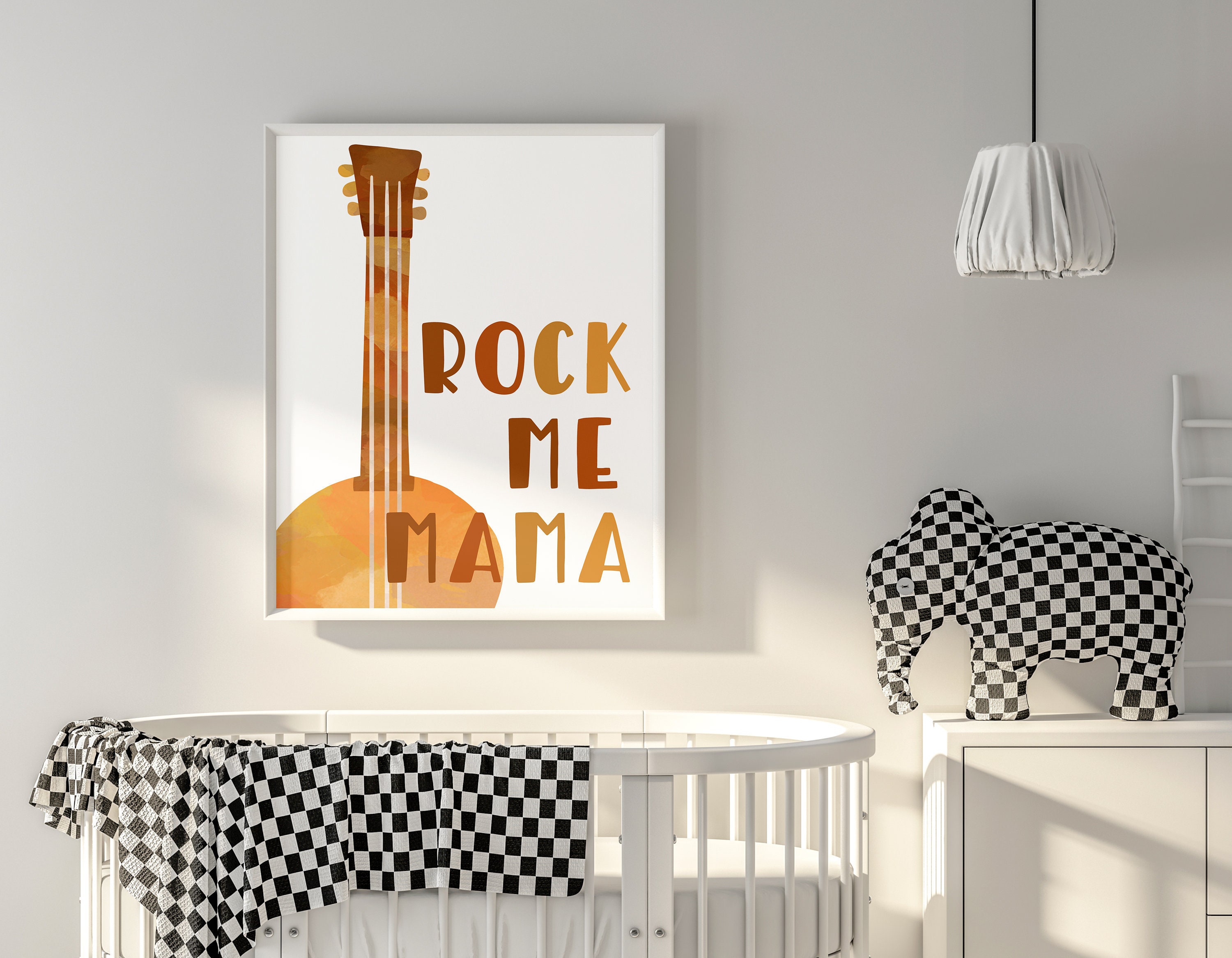 Rock Me Mama Nursery Print, Boy Nursery Decor, Girl Nursery Decor, Baby ...
