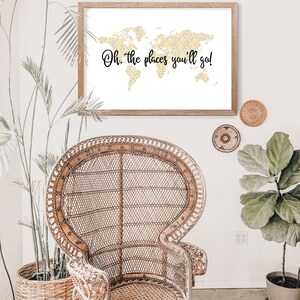 Oh the Places You'll Go Printable Nursery Art, World Map Wall Art ...