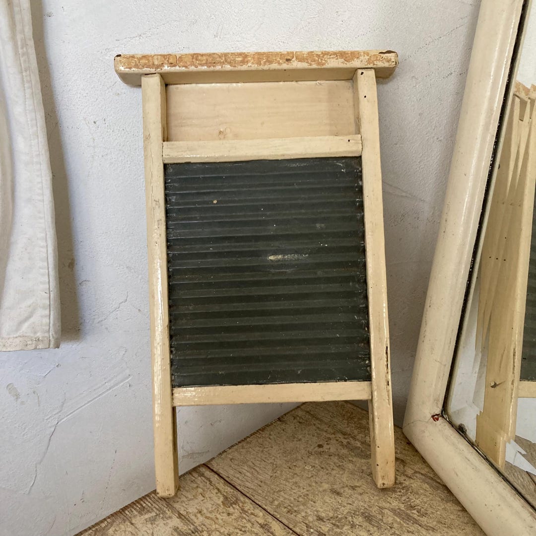 Antique SMALL Washboard Approx. 34 X 22 Cm Wood Sheet Patina France ...
