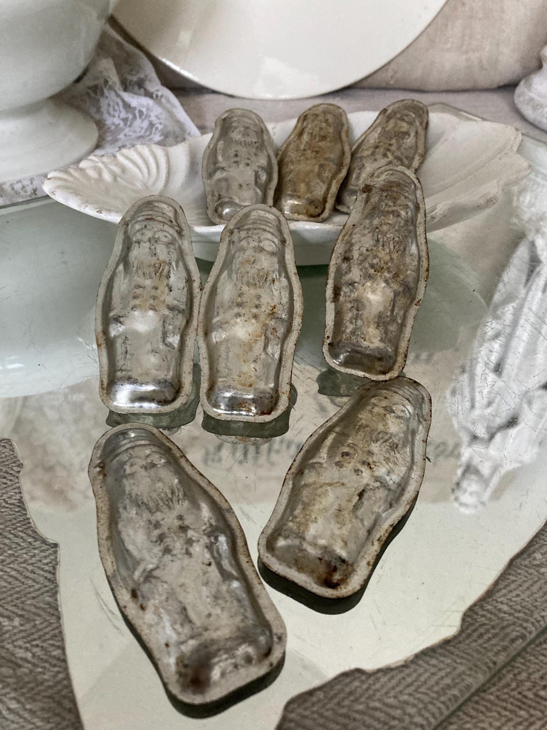 FRANCE Old Santa Claus Molds Approx. 9 Cm Patina Brocante Deco Vintage ...