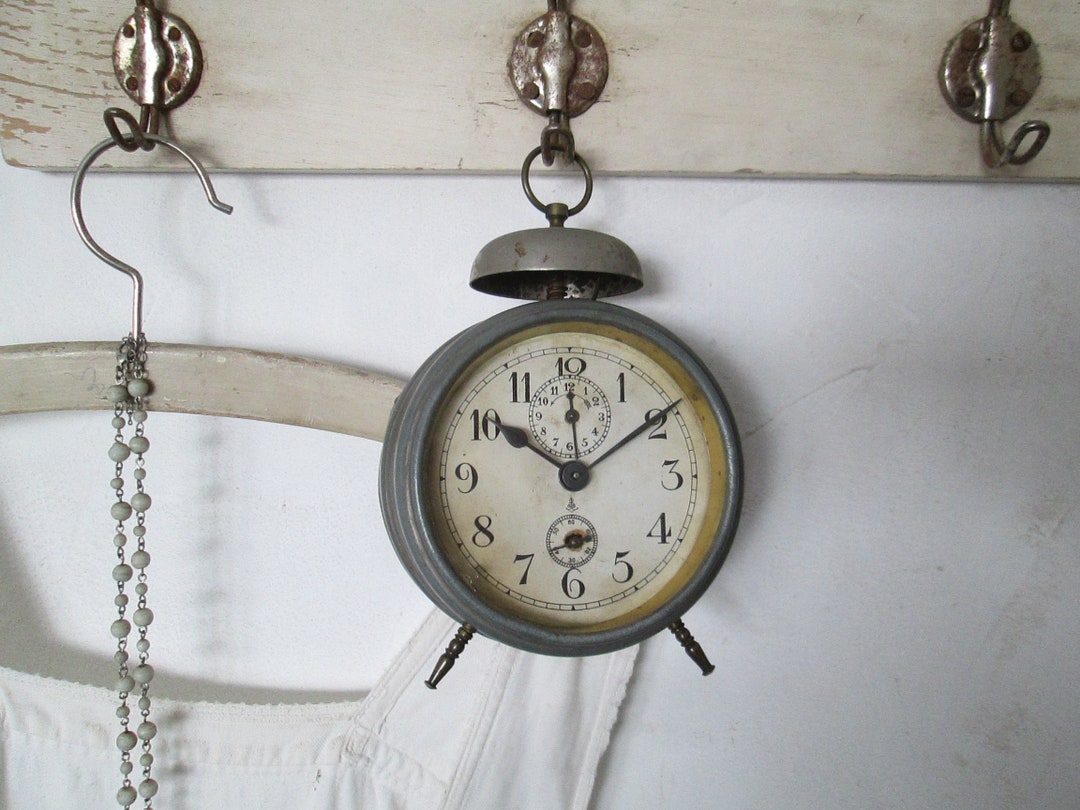 VINTAGE Antique Large Charming Bell Alarm Clock GUSTAV BECKER Art Deco ...