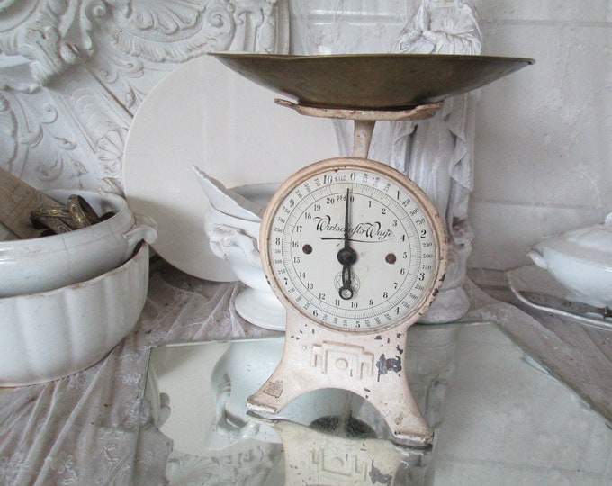 VINTAGE Antique Cream-colored Kitchen Scales, Plate Scales, Commercial ...