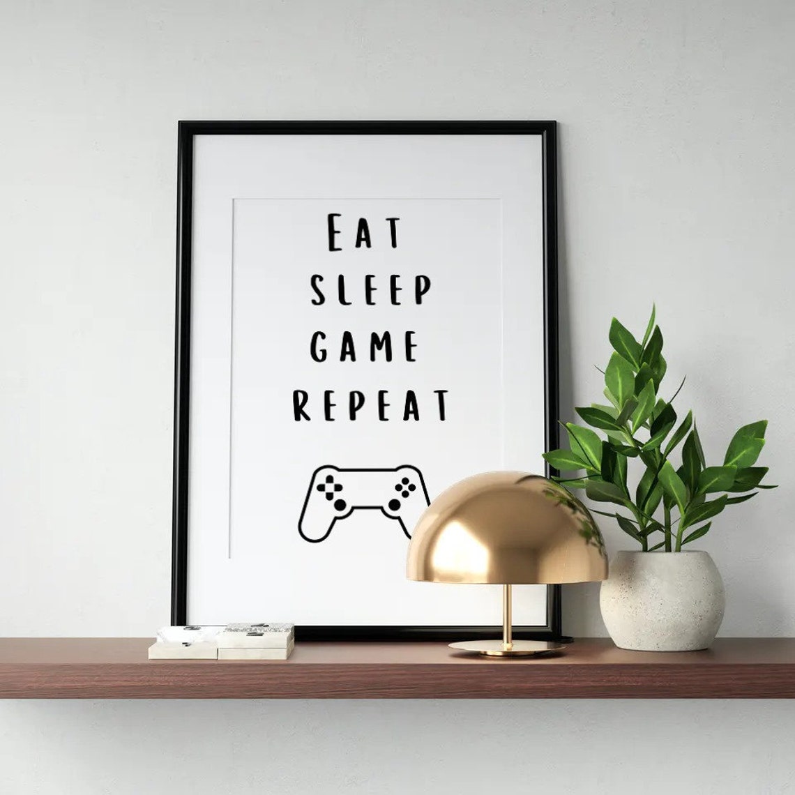 Eat Sleep Game Repeat Printed Wall Art Poster Games Room - Etsy