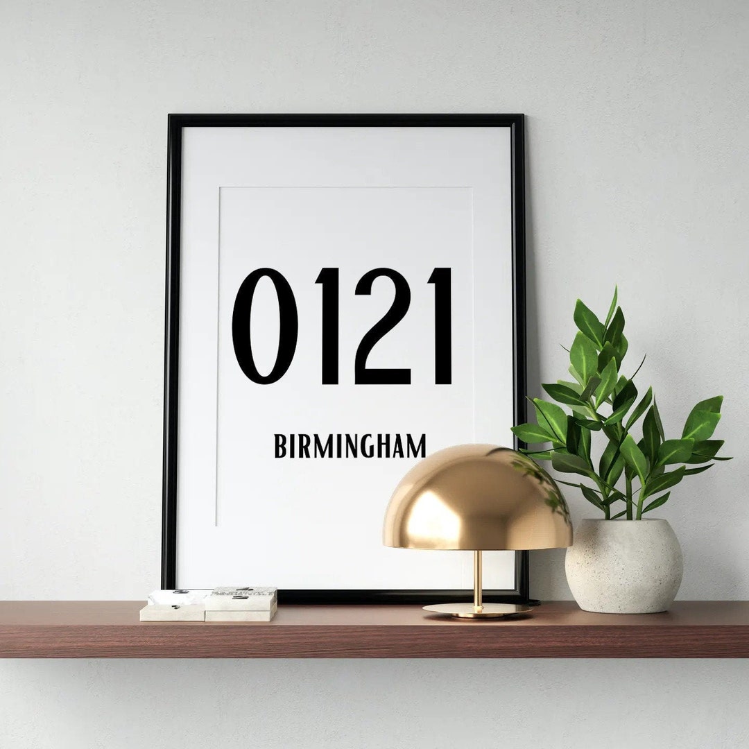 0121 Birmingham Area Code OTHER CITIES Available on Request - Etsy