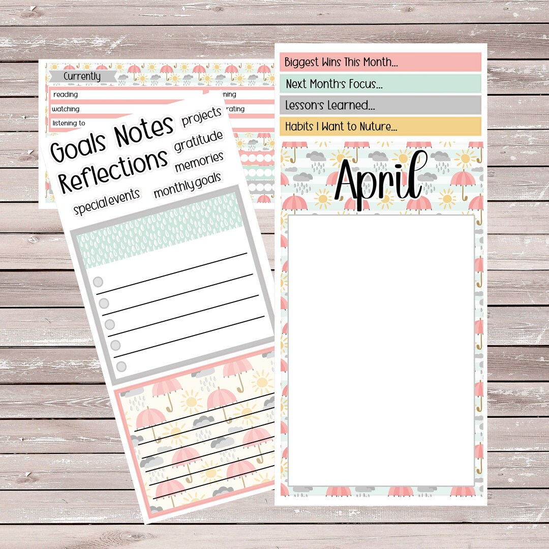 April Showers Monthly Dashboard Kit - Etsy