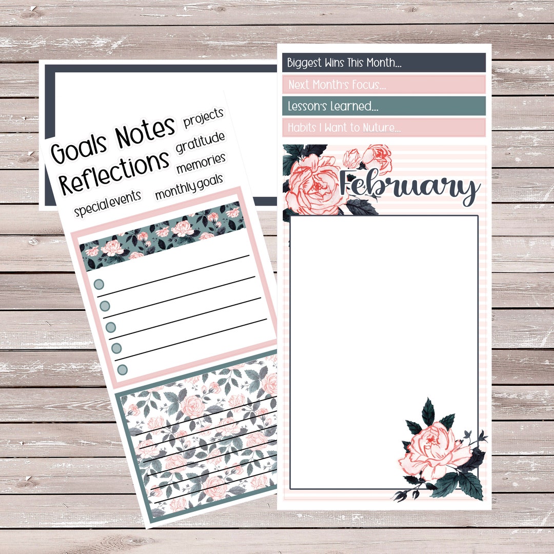 Garden Roses Monthly Dashboard Kit - Etsy