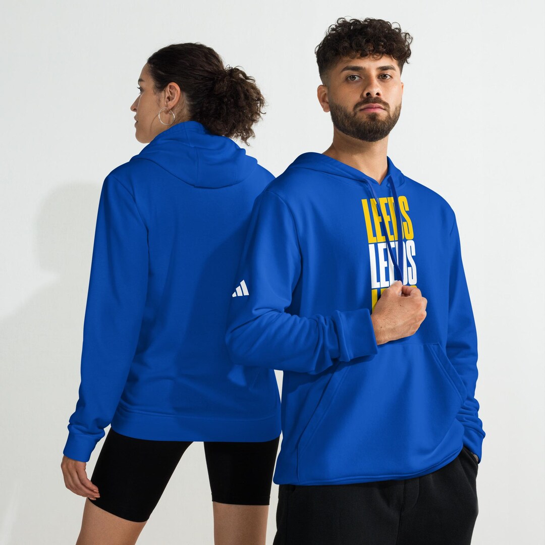 Leeds Leeds Leeds - Adidas Fleece Hoodie - Unisex - Royal Blue - Etsy
