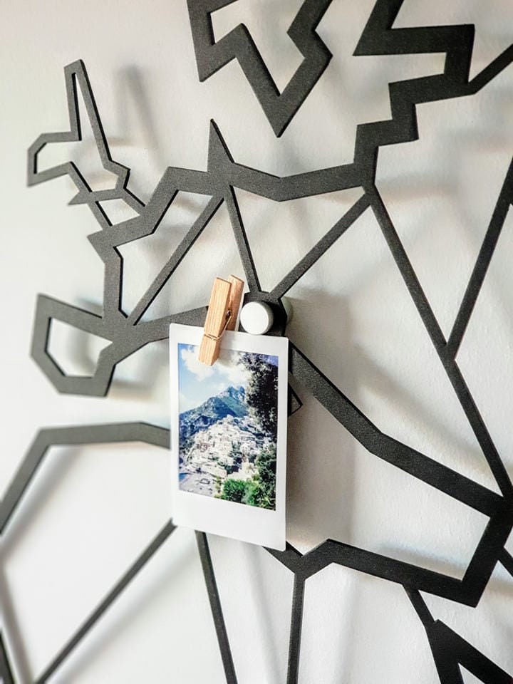 Geometric Steel WORLD MAP Black Matte, XL - Etsy