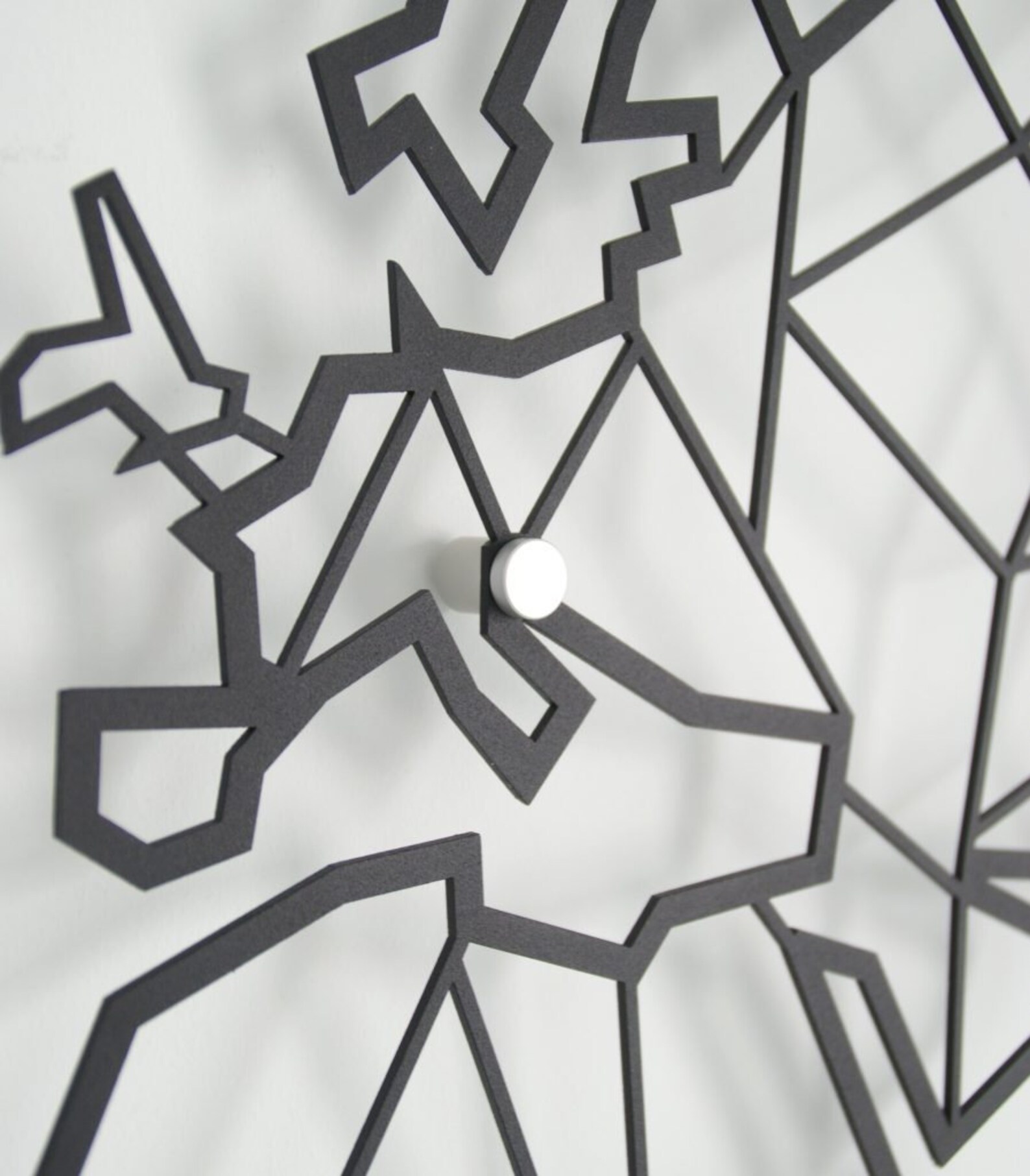 Geometric Steel WORLD MAP Black Matte, LARGE - Etsy