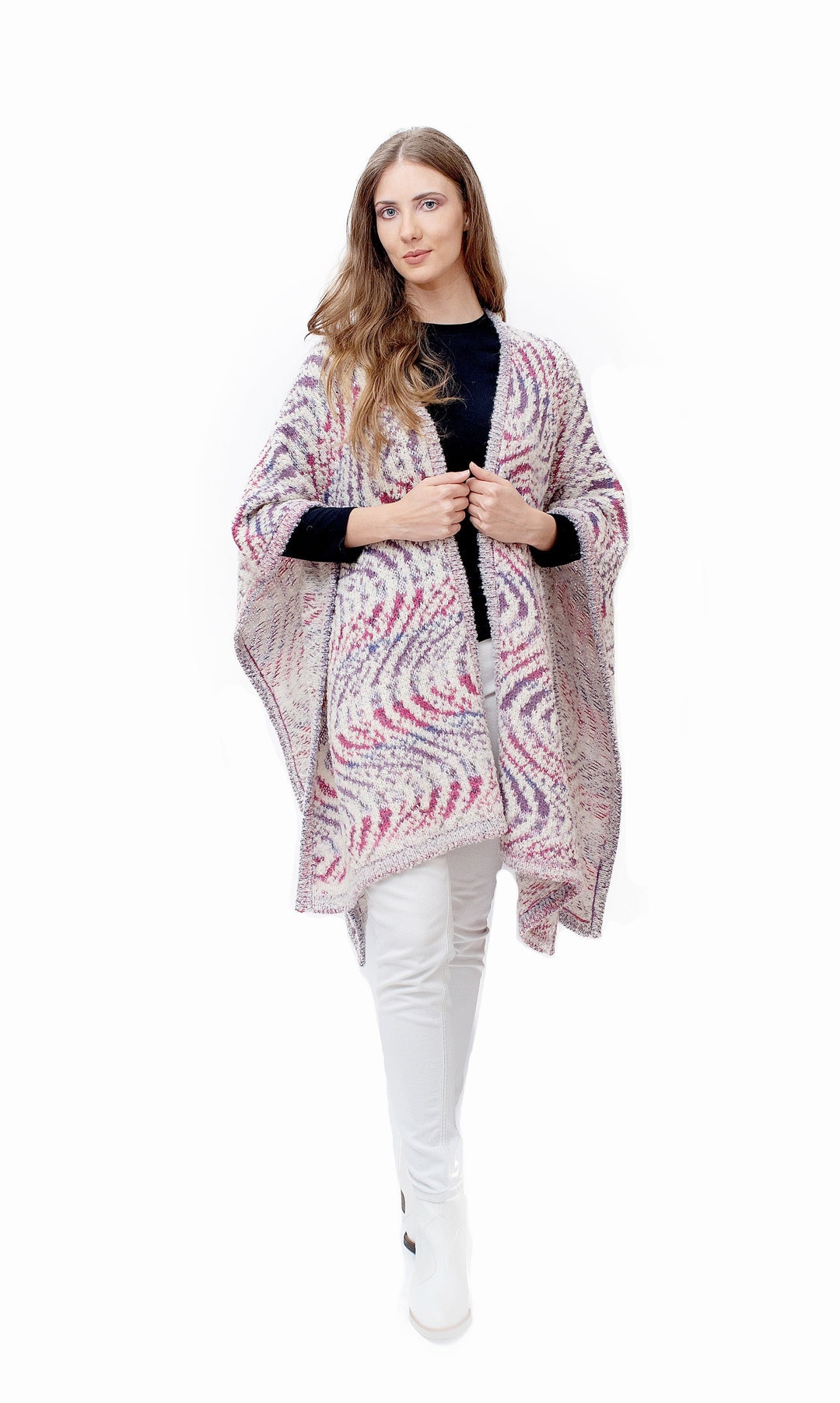 Rainbow Alpaca Cape - Etsy