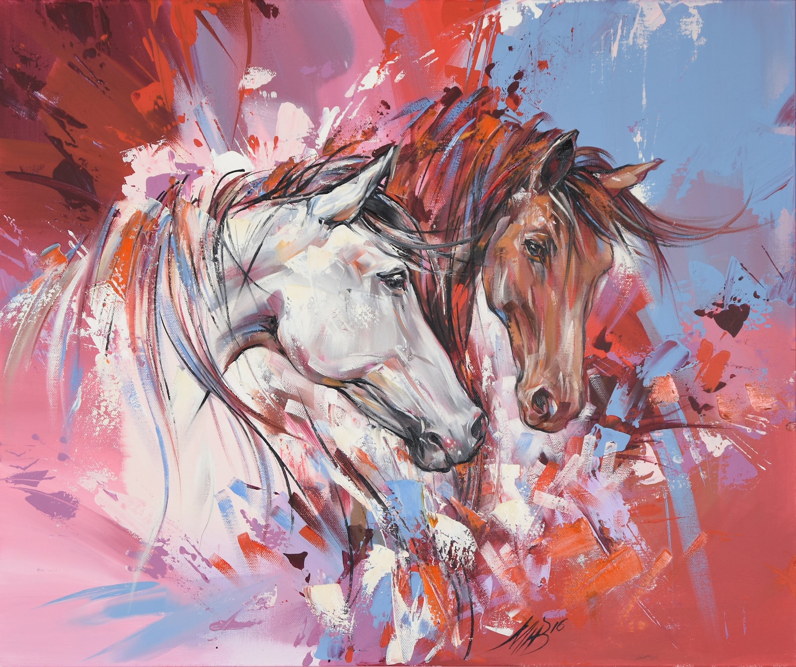 Abstract Painting, Horse Painting, 21x25 Painting, Modern Art, Canvas ...