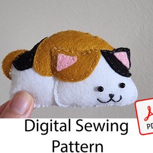 Fat Cat Loaf Plush Hand Sewing Pattern Felt Ornament Gaming Plushie DIY ...