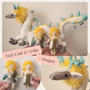 Totk Sewing Pattern Bundle Light Dragon and Link 3 in 1 Hand Sewn Felt ...