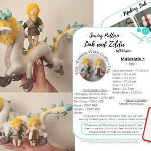 Totk Sewing Pattern Bundle Light Dragon and Link 3 in 1 Hand Sewn Felt ...