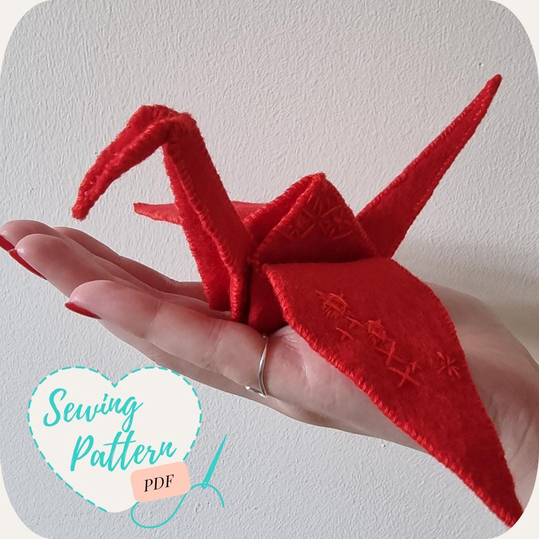 Felt Origami Crane Digital PDF Sewing Pattern Beginners Guide to Felt ...