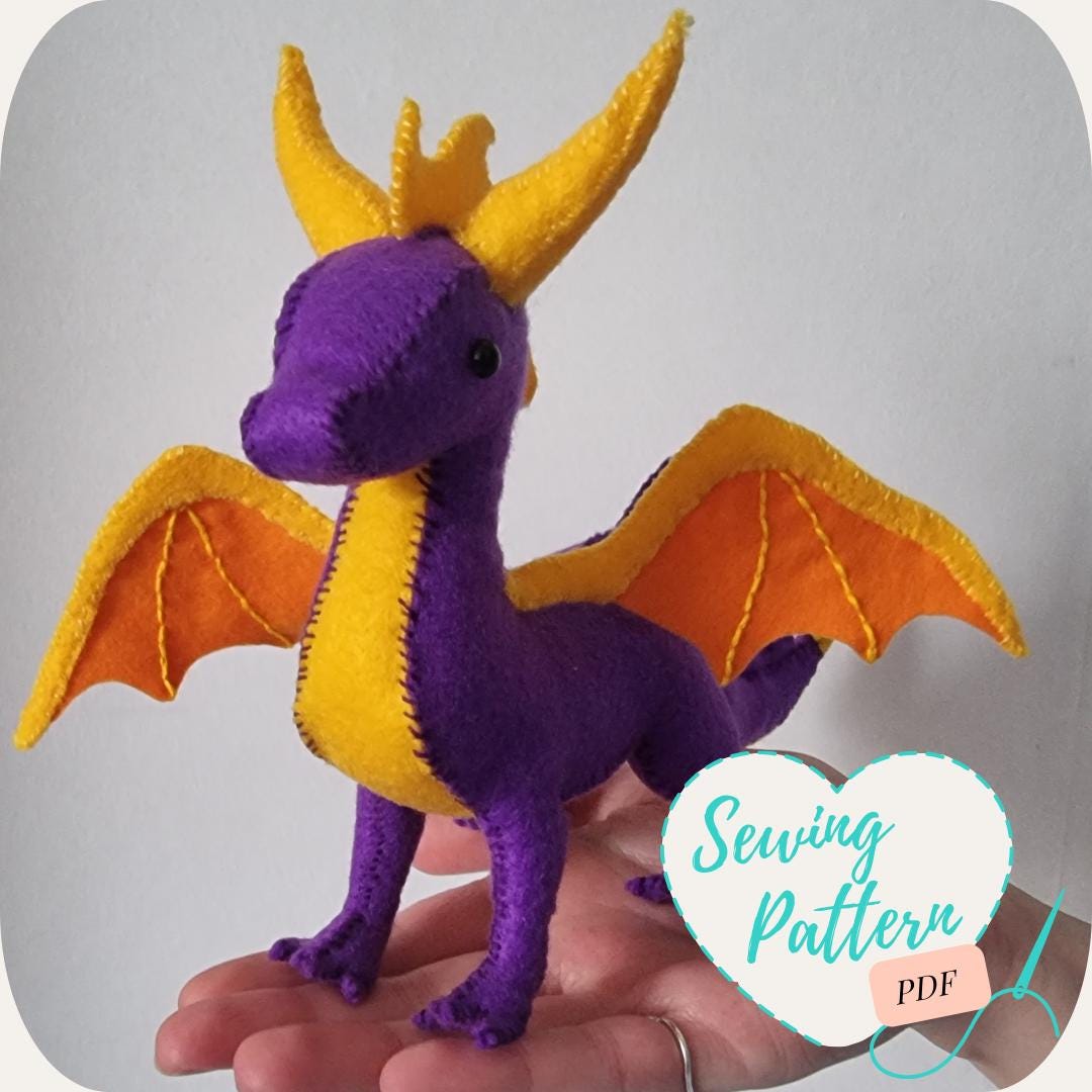 Felt Dragon Hand Sewing Pattern Sew Your Own Digital Tutorial Stuffed ...