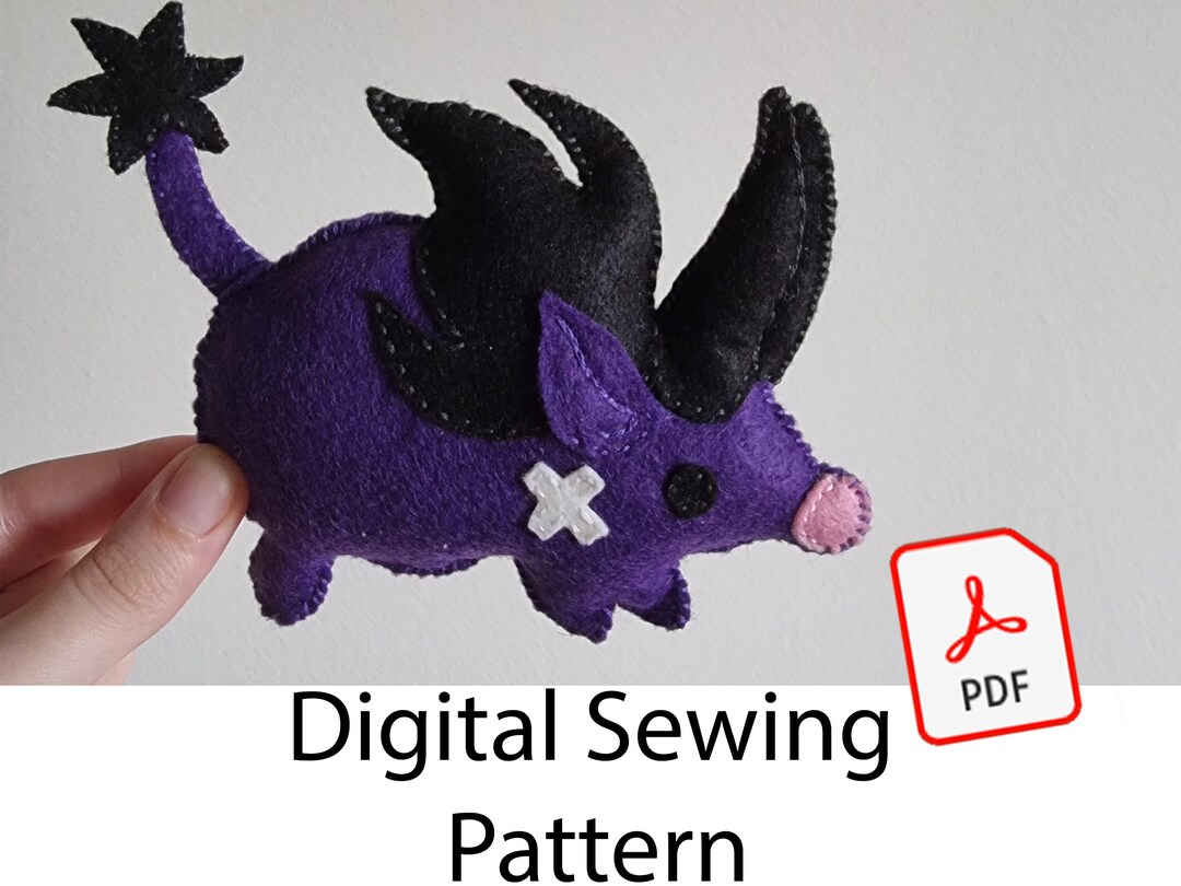 FFXIV Baby Behemoth Plush Hand Sewing Pattern Tutorial Felt Ornament ...