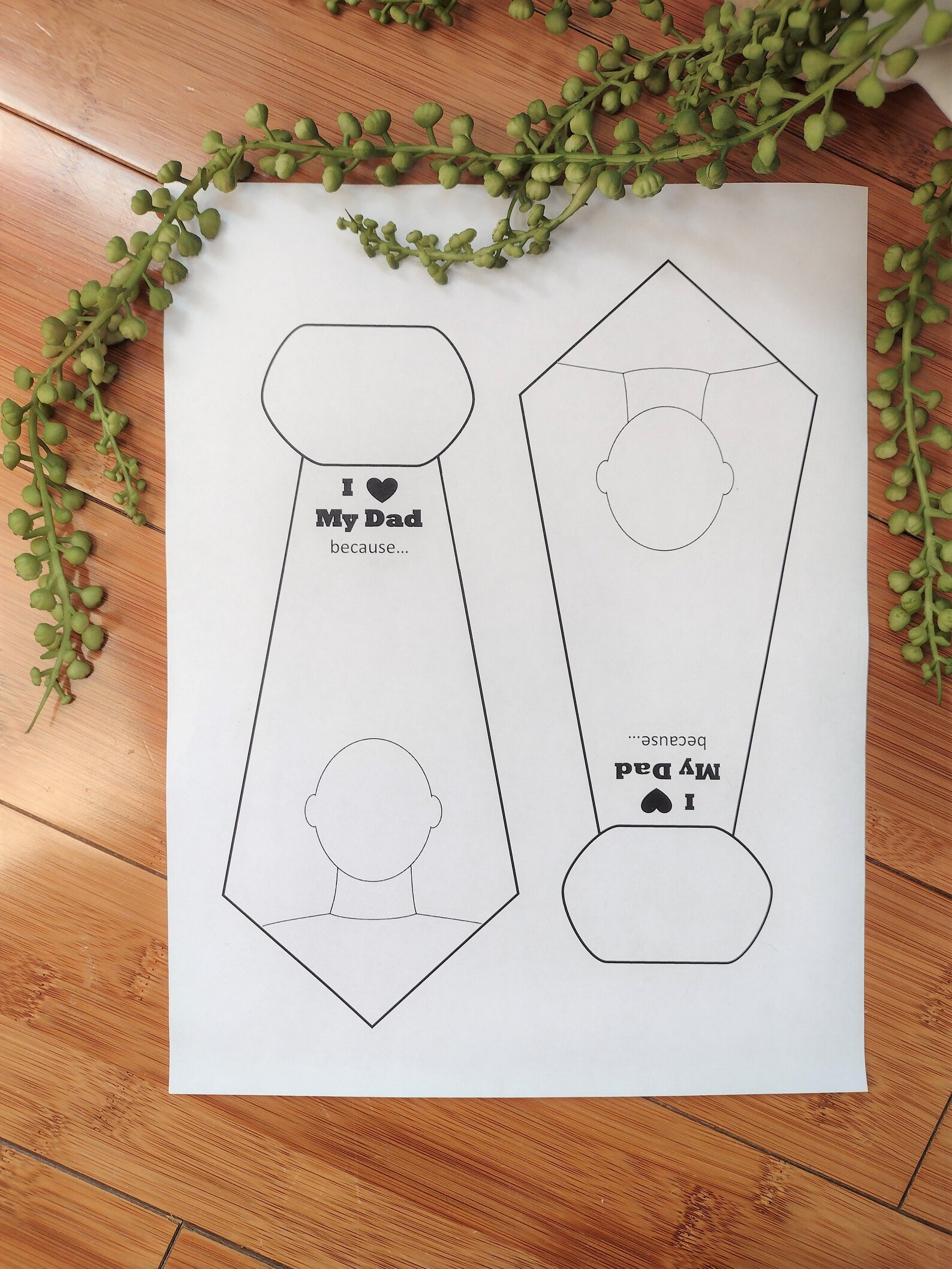 Father's Day Tie Activity Page Digital Download for Kids Ages 2-6 ...