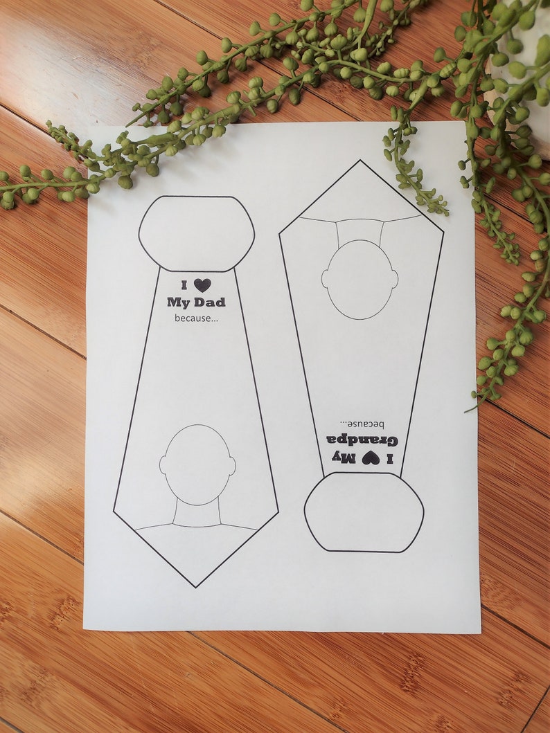 Father's Day Tie Activity Page Digital Download for Kids Ages 2-6 ...