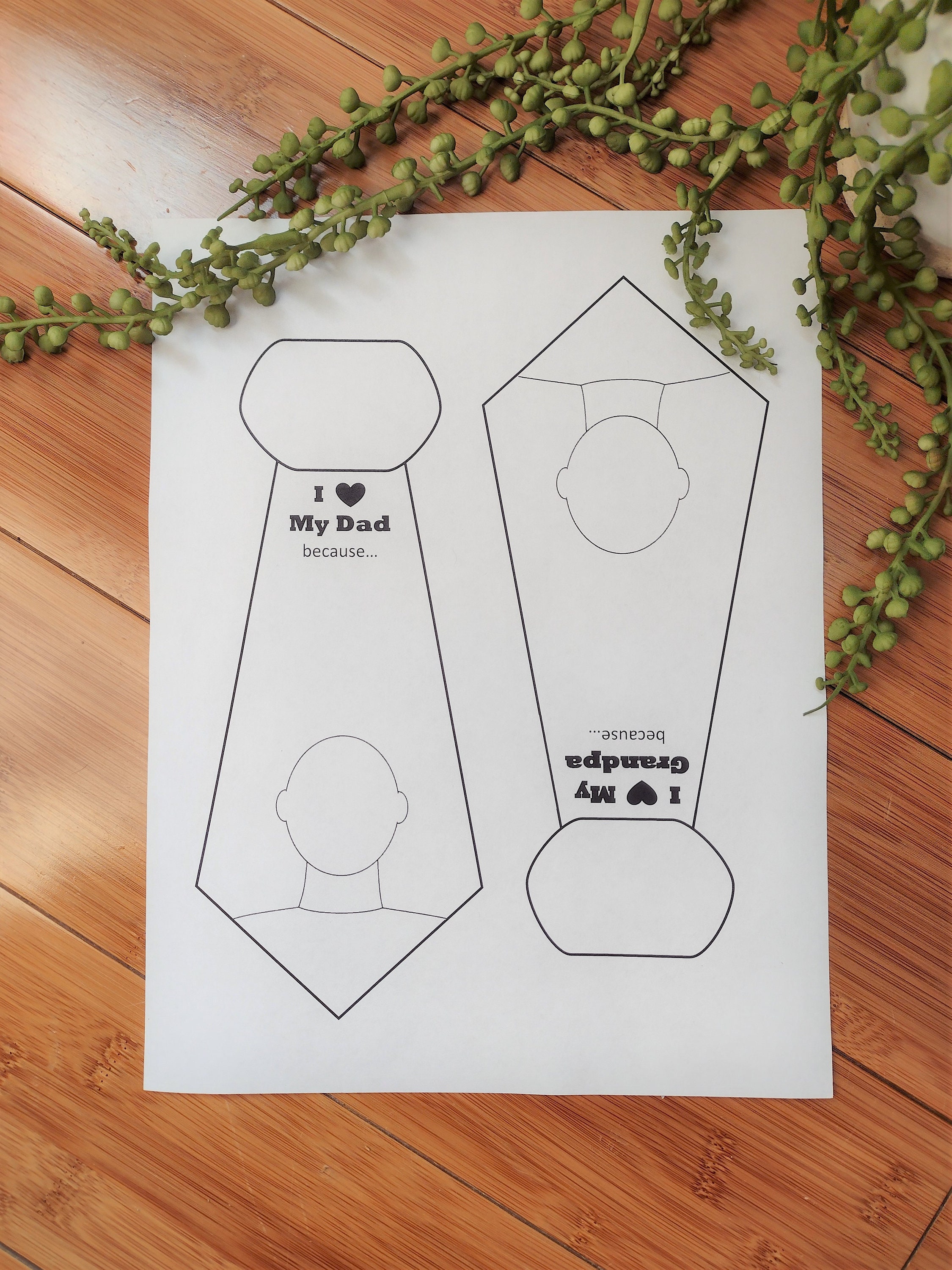 Father's Day Tie Activity Page Digital Download for Kids Ages 2-6 ...